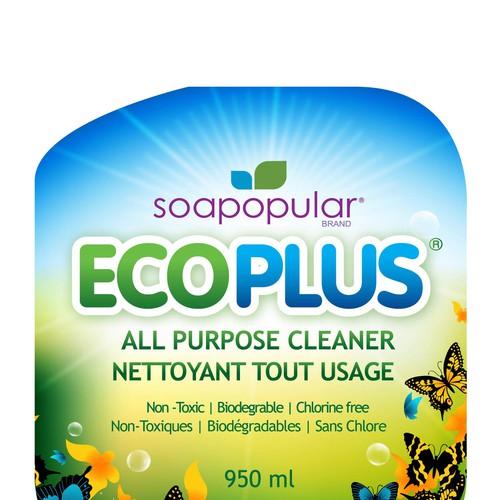 Eco Plus by Soapopular cleaning product BOTTLE LABEL | Print or ...