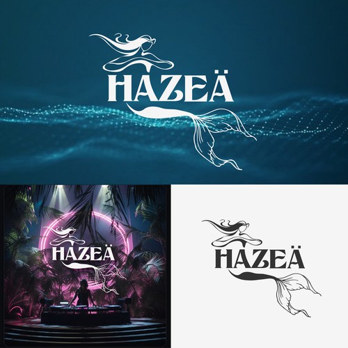 Designs | Mermaid Siren, full moon, Sea shell, water, music, Dj board ...