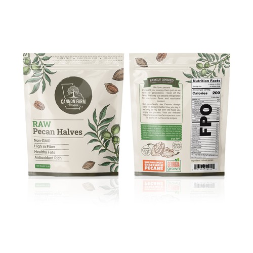 Designs | Raw Pecan Halves Packaging | Product packaging contest