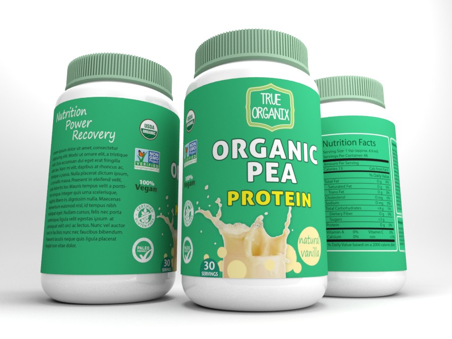 Create a Nutritional Supplement label for a Vegan Protein Powder ...