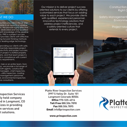 Create an awe inspiring brochure for our oilfield/pipeline inspection ...