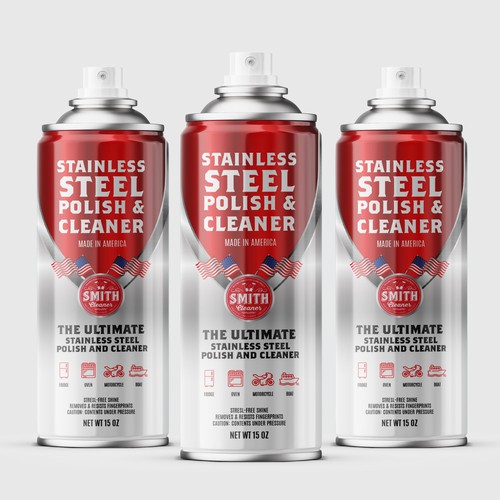 Designs | Aerosol can label for an exciting new stainless steel polish ...
