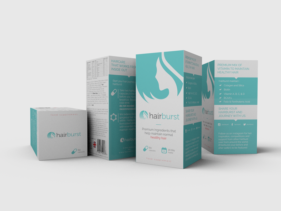 Create visually appealing packaging for womens hair vitamins ...