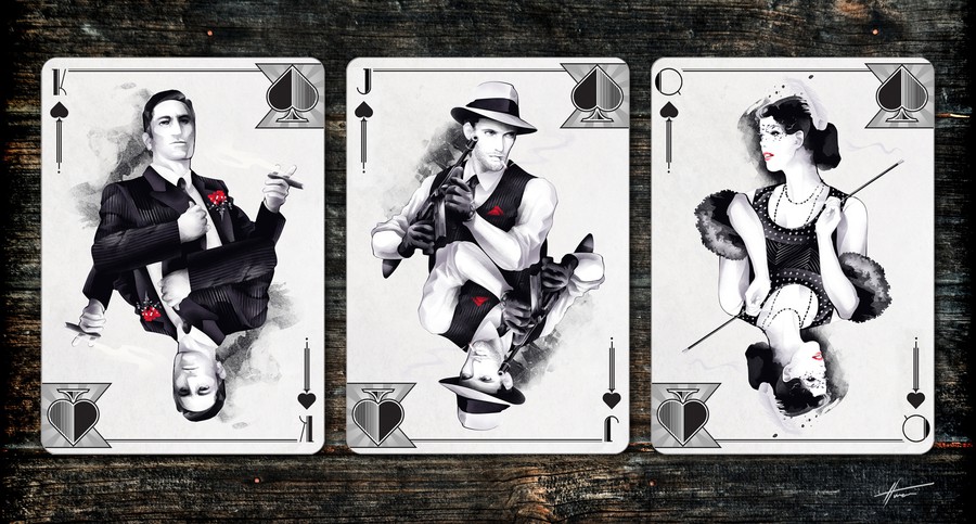 Elegant Mobster Playing Card Illustrations | Illustration or graphics ...