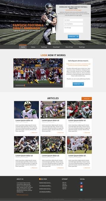 Design Sleek Landing Page for Fantasy Football Website | Landing page ...