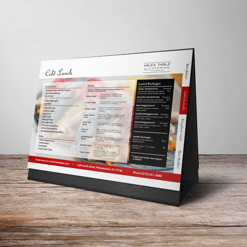 Create Catering Menus for Miles Table & Catering | Menu contest