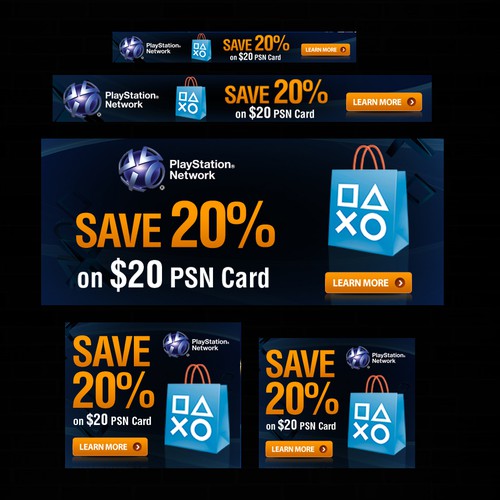 Create Playstation Network $20 Card Banners | Banner ad contest
