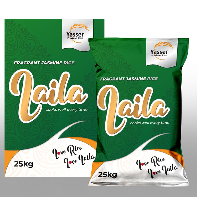 Polypropylene Laminated Jasmine Rice bag | Product label contest