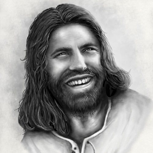 Jesus Smiling Sketch
