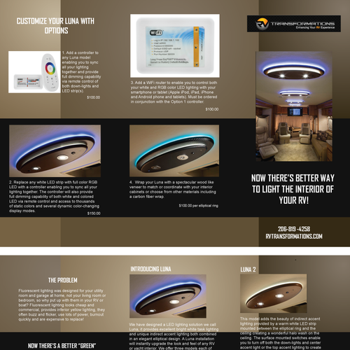 Create a stunning brochure for an exciting new LED lighting design ...
