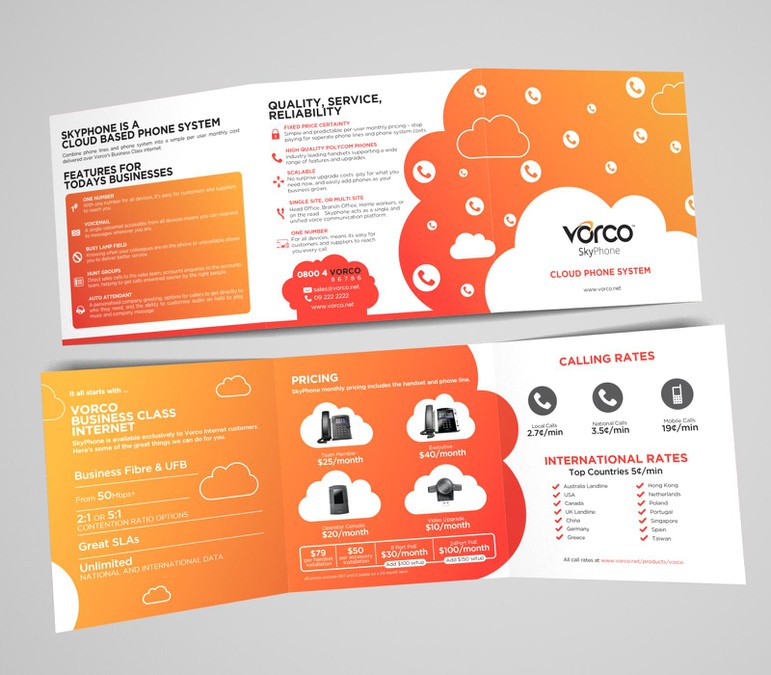 Create a marketing brochure for a hosted phone system | Brochure contest