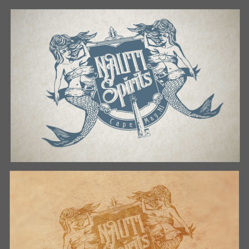 Ghostly, tastefully provocative, nautical, 1920's-themed logo for Nauti ...