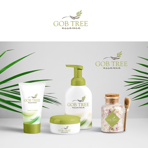 Logo for a stylish, natural beauty product called Gob Tree Essence ...