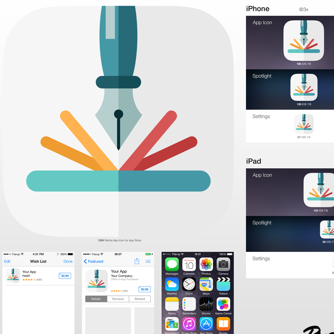 Design a writing-themed app icon for Outlining Your Novel | Icon or ...