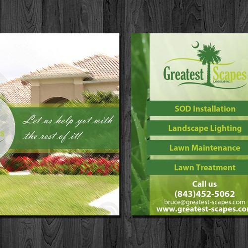 Create a postcard/flyer for Greatest Scapes Landscaping | Postcard ...