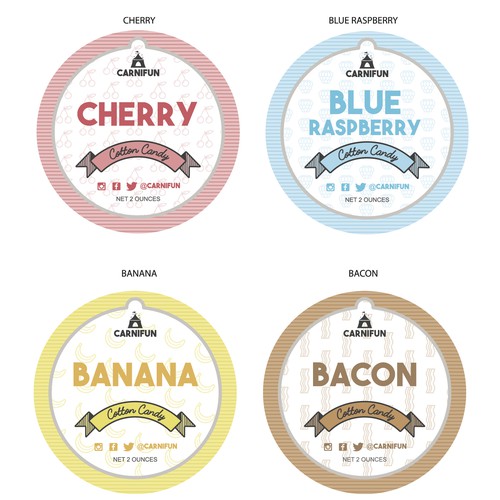 Create Cotton Candy Flavor Art from Label Template | Product label contest