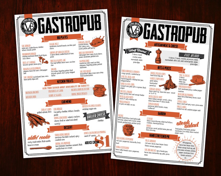 Gastropub Menu | Other design contest