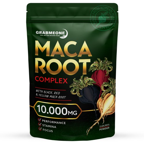 Designs | Design Stunning Maca Root Supplement Label for Pouch ...