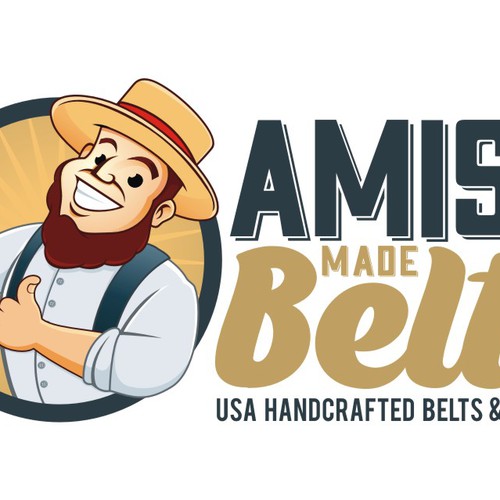 Create a modern and creative logo for AmishMadeBelts.com - Amish Mascot ...