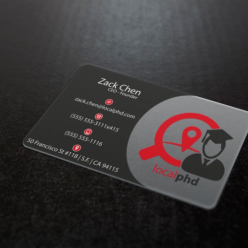 Business Card Redesign for Local Lead Generation Company "Local PhD ...