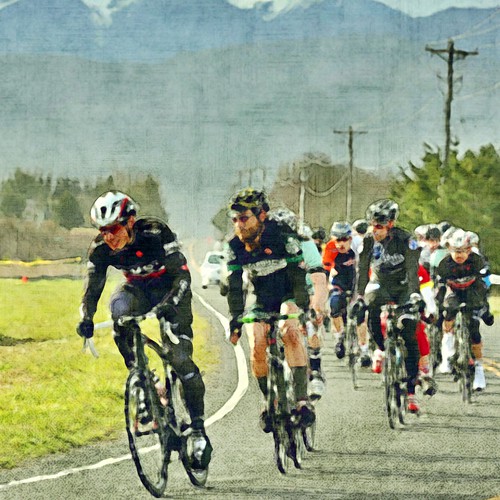 Create a stylized bicycle race art piece. Add your own creative flare ...