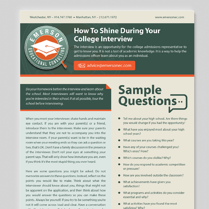 Interview Preparation Flyer | Postcard, flyer or print contest