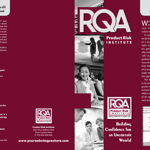 Designs | New Brochure Design for RQA Product Risk Institute | Print or ...