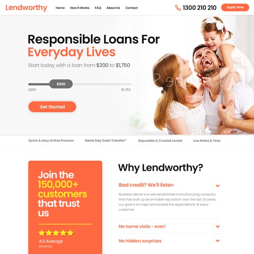 Loan Website Design | Web page design contest