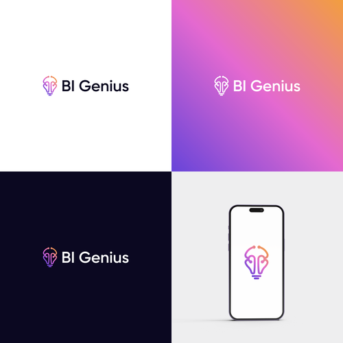 New logo design for "bi genius" - customizable ai agents for power bi ...