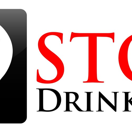 Stop Drinking Logo Stop Drinking Alcohol Go Rehab Alcoholism Stock
