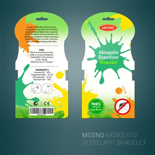 Mosquito Repellant Band Camping / Bug Control Product Package Design ...