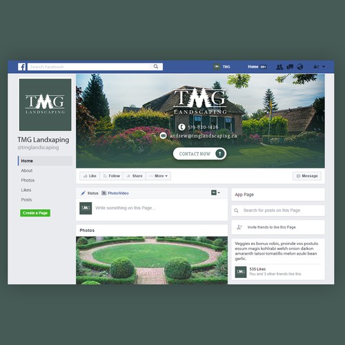 Landscaping company needs an attractive facebook page to attract new ...