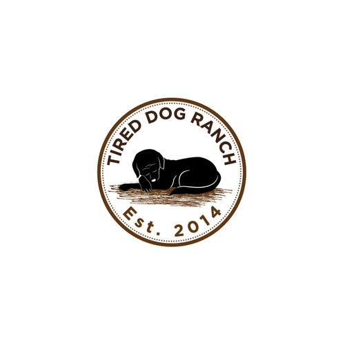 Create a logo for Tired Dog Ranch, where grownups relax and kids and ...