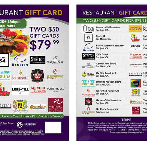 Design Flyer for the Restaurant Gift Card - Content PSD attached ...