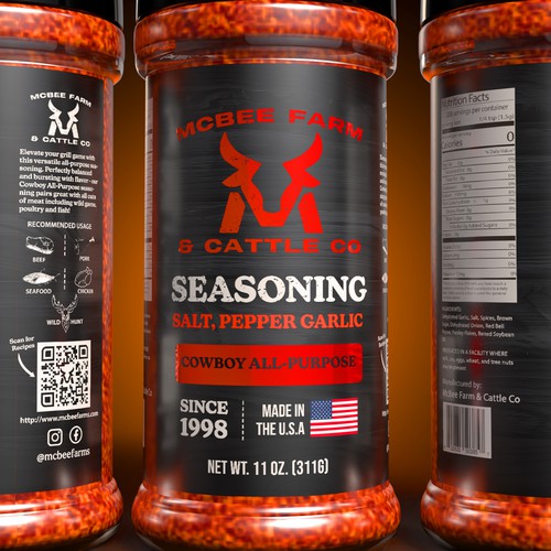 Designs | McBee Farm & Cattle Co Seasoning Blend | Product packaging ...