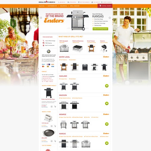 Designs | Online-Shop Design: New design for grill-profi-shop.de | Web ...