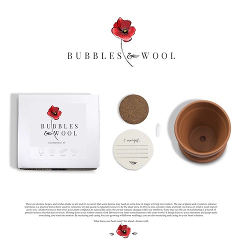 Design updated logo for Bubbles & Wool Manifestation Kits | Logo ...