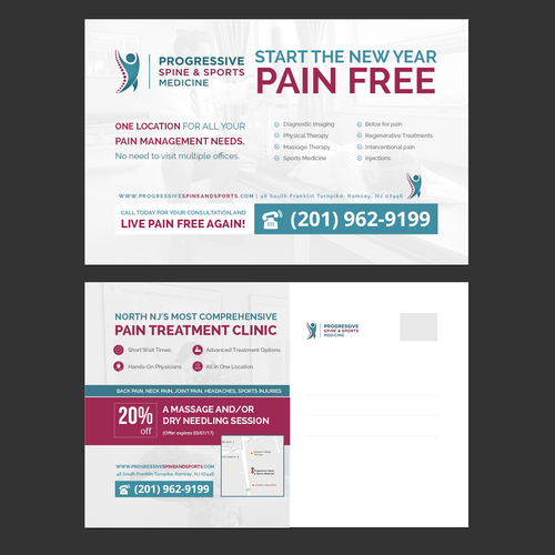 Design a beautiful mailer for our pain management clinic! | Postcard ...