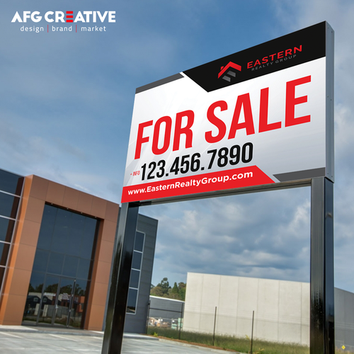 Eye catching and easy to read real estate lawn sign | Signage contest