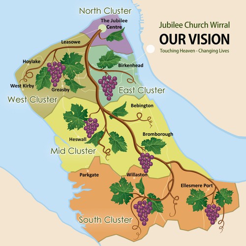 A growing grape vine map illustration | Illustration or graphics contest
