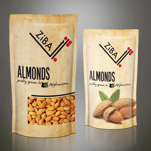 Packaging Label for Afghan Almonds from ZiBA Foods | Product label contest