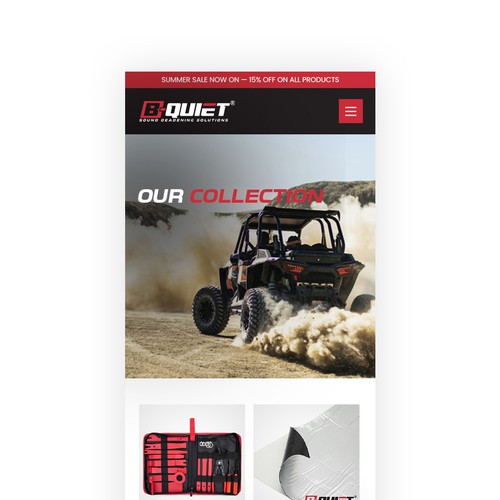 Designs | B-Quiet.com - Shopify Ecomm Store | Web page design contest