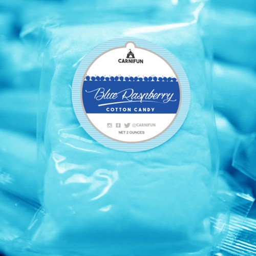 Create Cotton Candy Flavor Art from Label Template | Product label contest