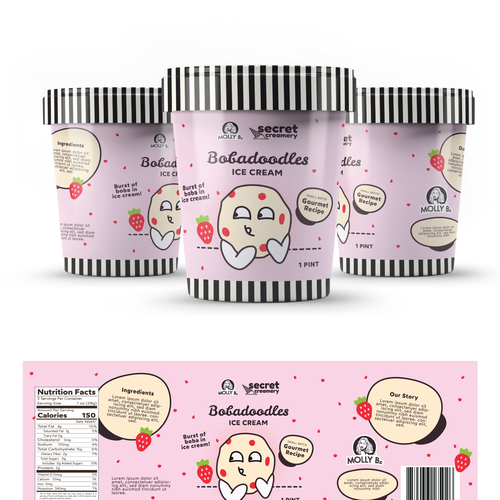 Designs | Molly Bz X Secret Creamery Ice Cream Pint Designs | Product ...