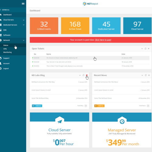 Designs | Control Panel for Cloud Hosting Provider | Other web or app ...
