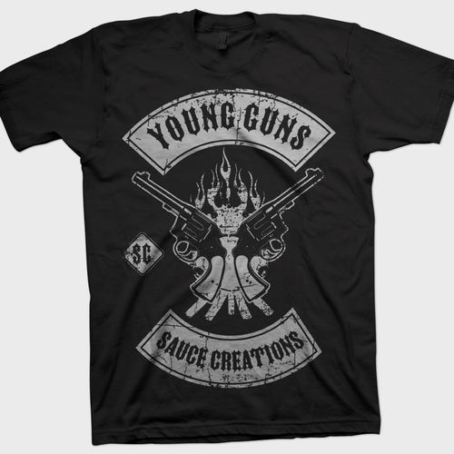 Edgy gun design/logo for smoking and grilling sauce company apparel | T ...