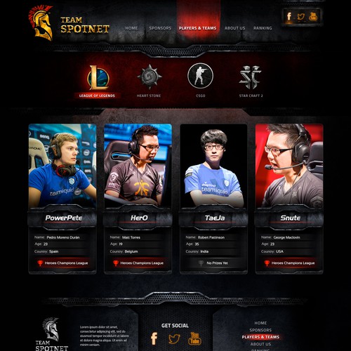 Designs | team spotnet | Web page design contest