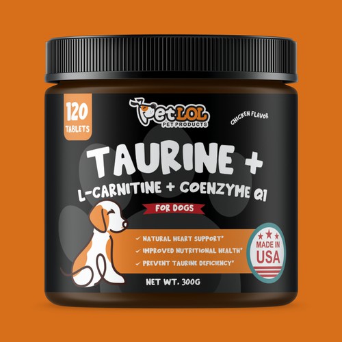 Designs | Taurine Complex for dogs | Product label contest