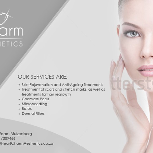 Create a modern-minimalist pamphlet for skin-rejuvenation and cosmetic ...