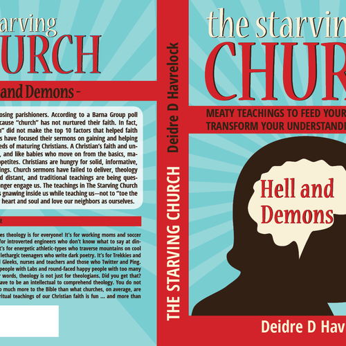 Create a stunning book cover for non-fiction, quirky, Christian series ...